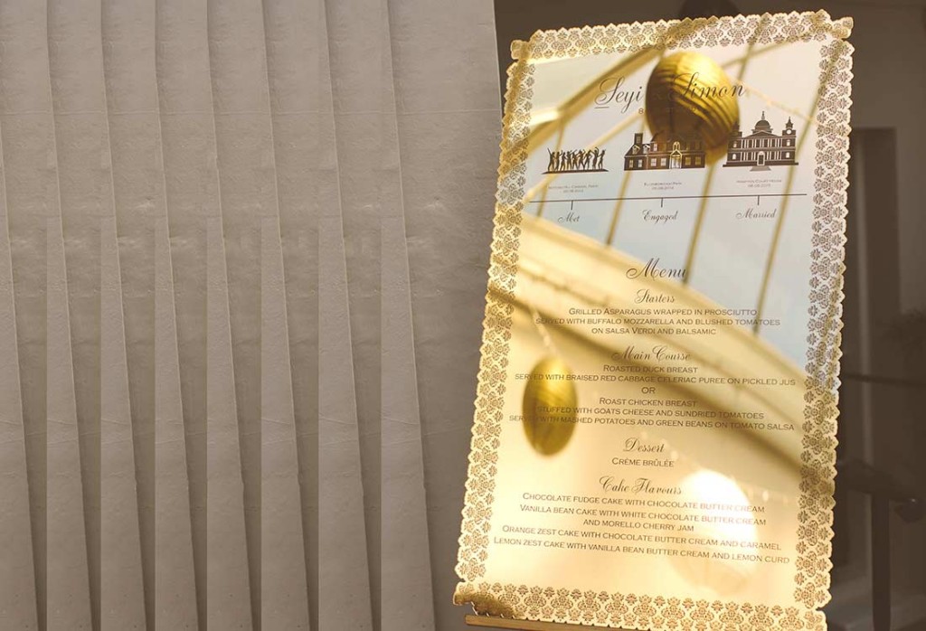 Laser Cut and Engraved Wedding Menus | Intricate Creations
