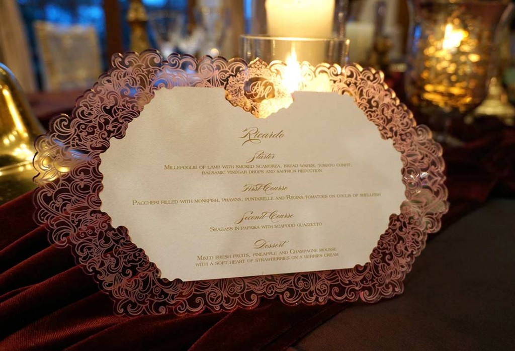 Laser Cut and Engraved Wedding Menus | Intricate Creations