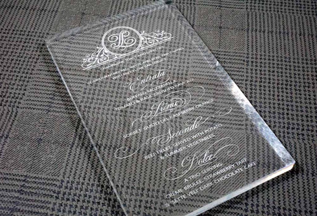 Laser Cut and Engraved Wedding Menus | Intricate Creations